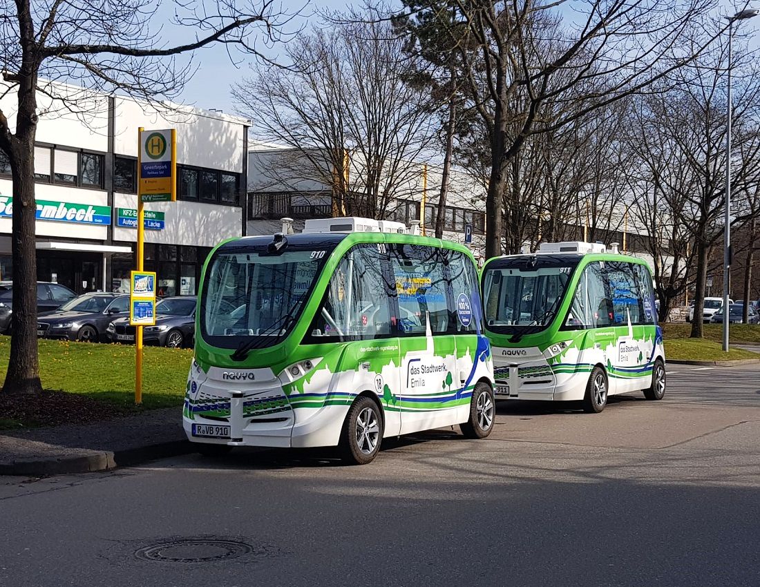"Emilia" - autonomer Bus im Gewerbepark Regensburg - >>> Regensburger Busse