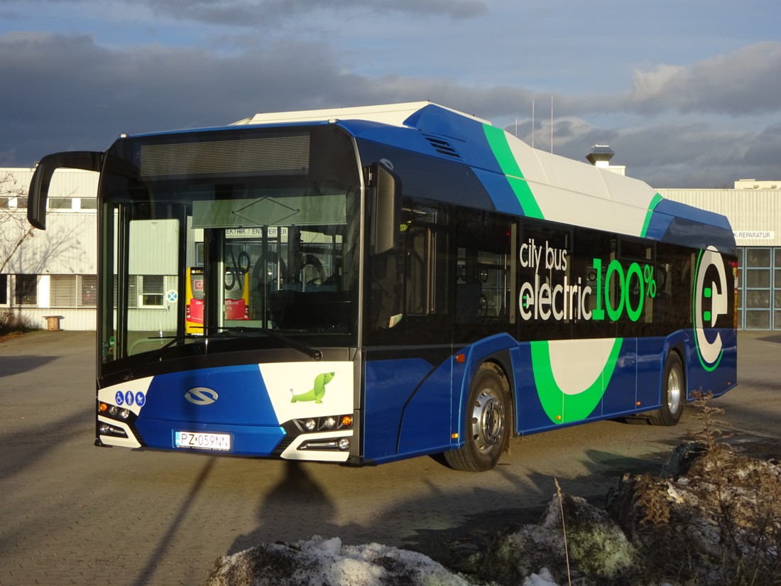 Testbus Solaris 12 Electric bei den RVB - >>> Regensburger Busse